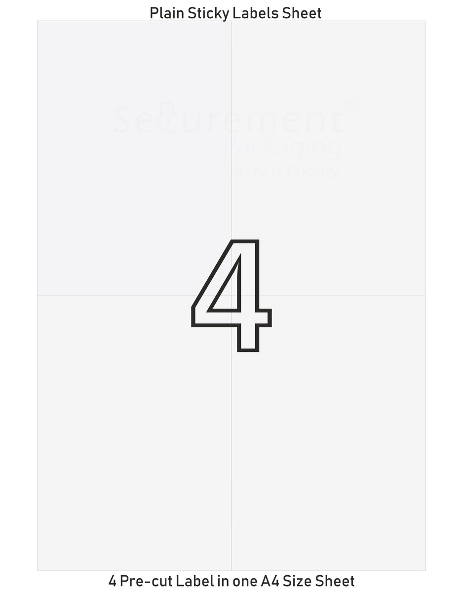 A4 sticker sheets (4 Cut) A4 Address Label Sticker Sheets – Securement ...