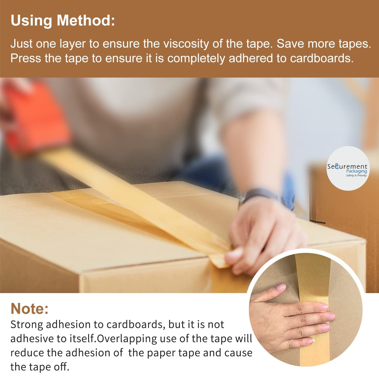 Kraft Paper Tape - Biodegradable Self-Adhesive (50m) – Securement ...