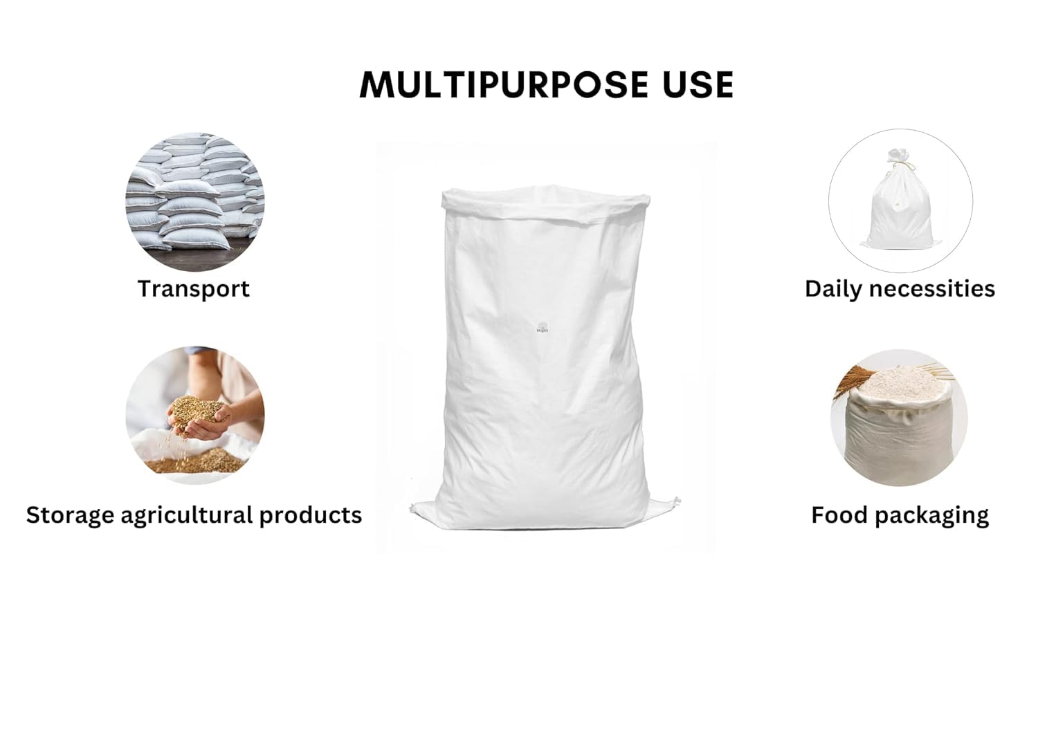 HDPE White Gunny Bags/Bora Packing Bags for storage and shipping, 50 k ...
